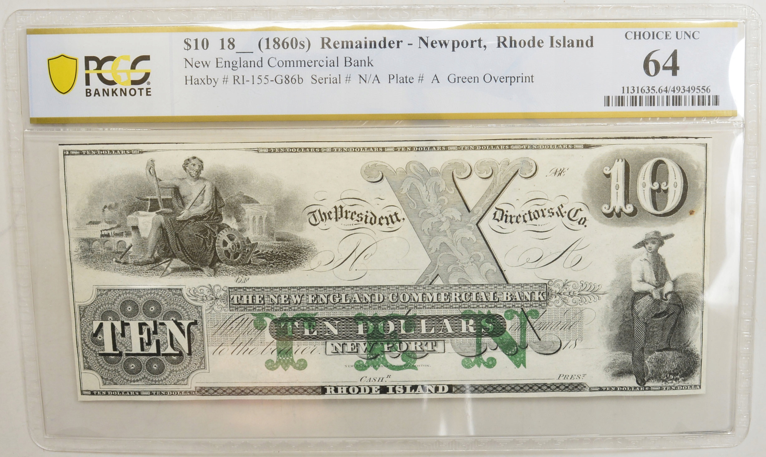 15.hy.Rhode Island, 10 Dolarów 18?, PCGS 64 • Cena, Opinie • Ameryka Pn. i Pd. 17181806177 • Allegro