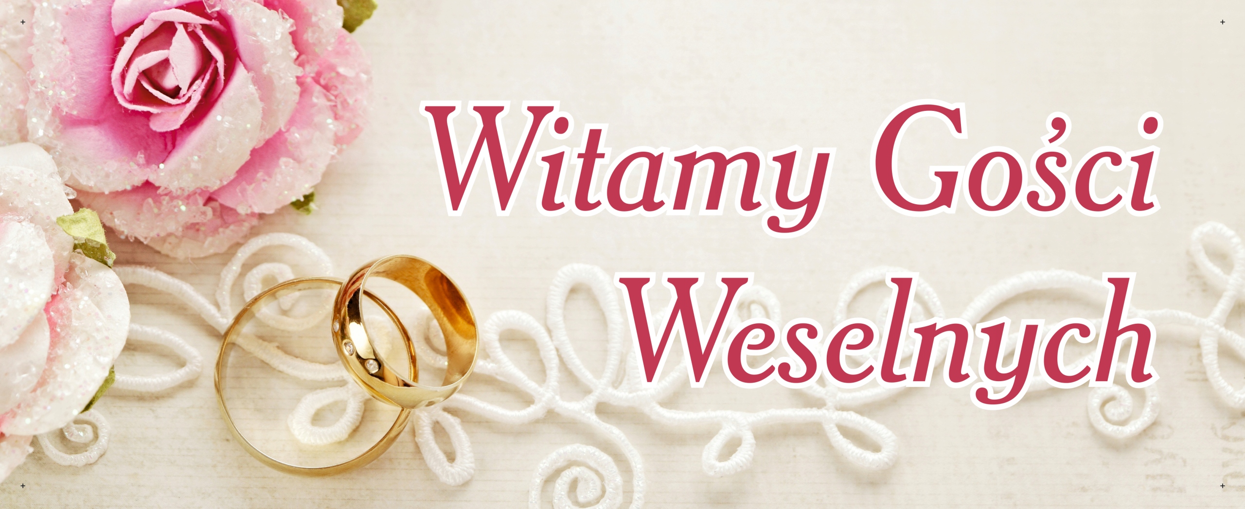 BANER ŚLUBNY Witamy Gości Weselnych • Cena, Opinie - Allegro