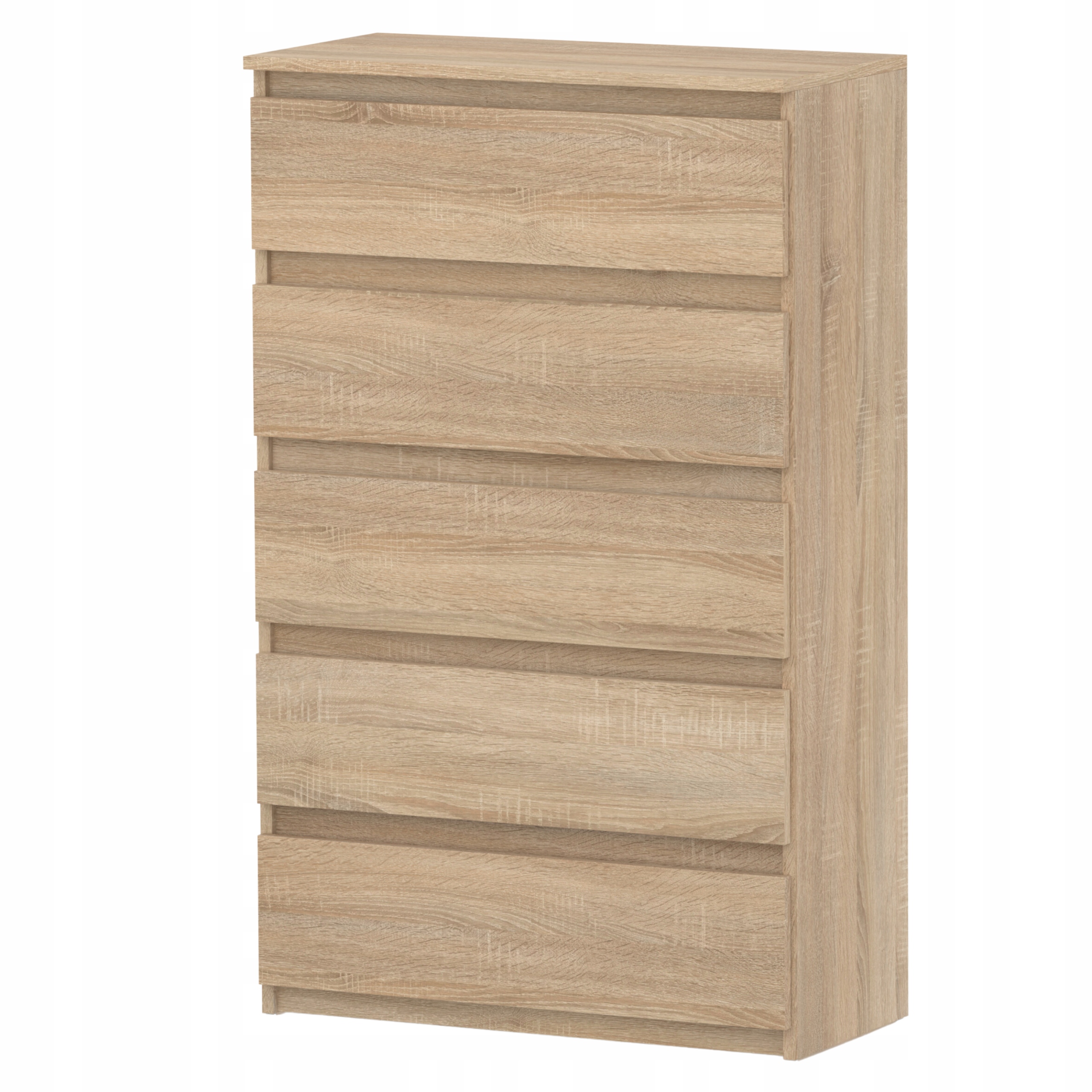 KOMODA DĄB SONOMA Z 5 SZUFLADAMI 70 CM DUŻA POJEMNA SZAFKA RTV DO ...