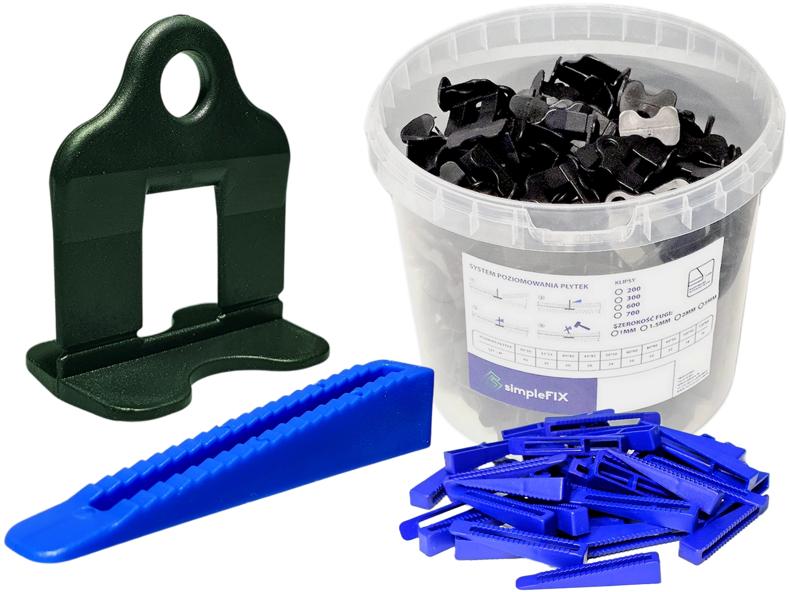 ZESTAW SYSTEM POZIOMOWANIA PŁYTEK SIMPLEFIX 300 KLIPSÓW 100 KLINÓW POLSKI (5906395420094) • Cena ...