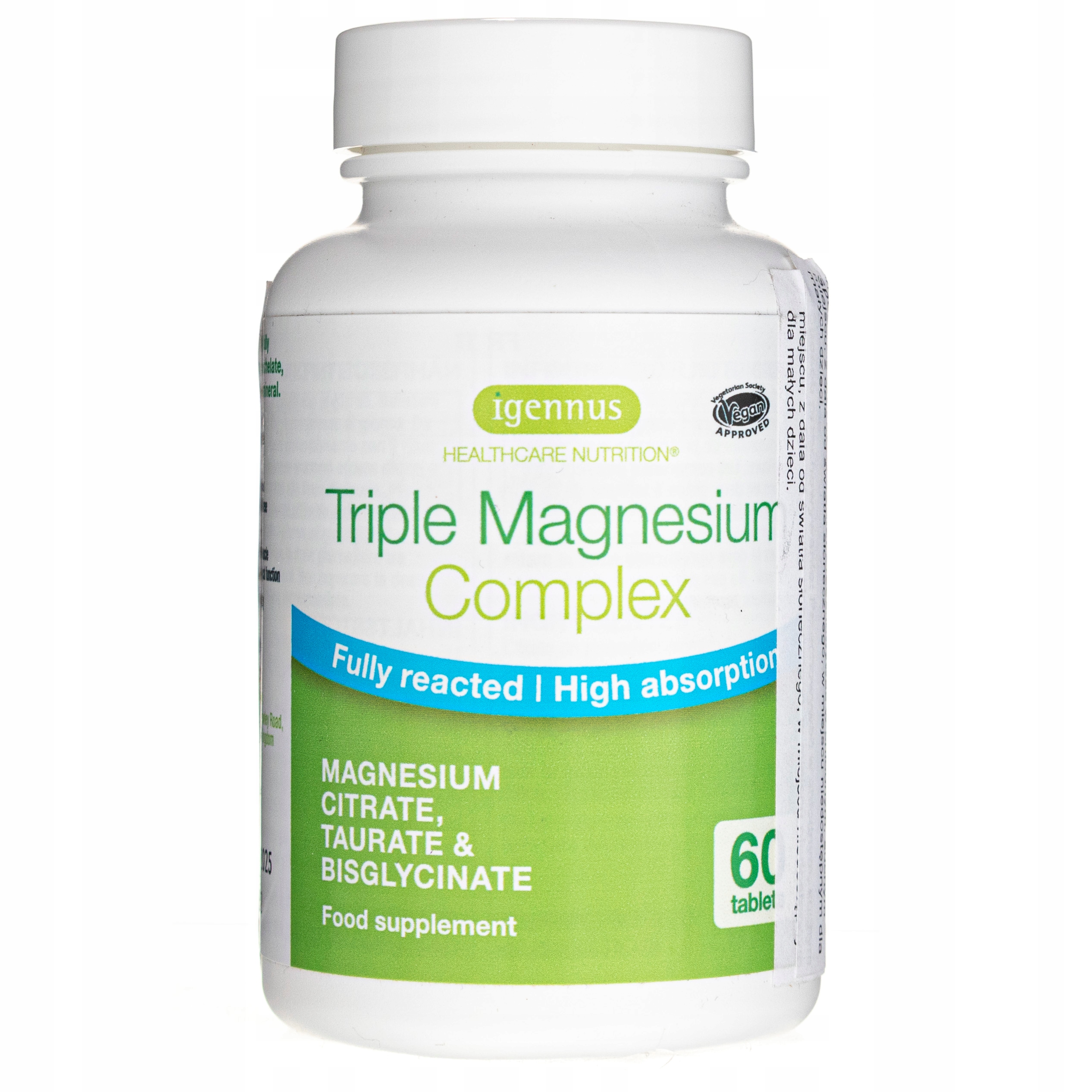 Igennus Triple Magnesium Complex Taurynian 60tab (5060083071200) • Cena, Opinie • Pamięć, układ ...