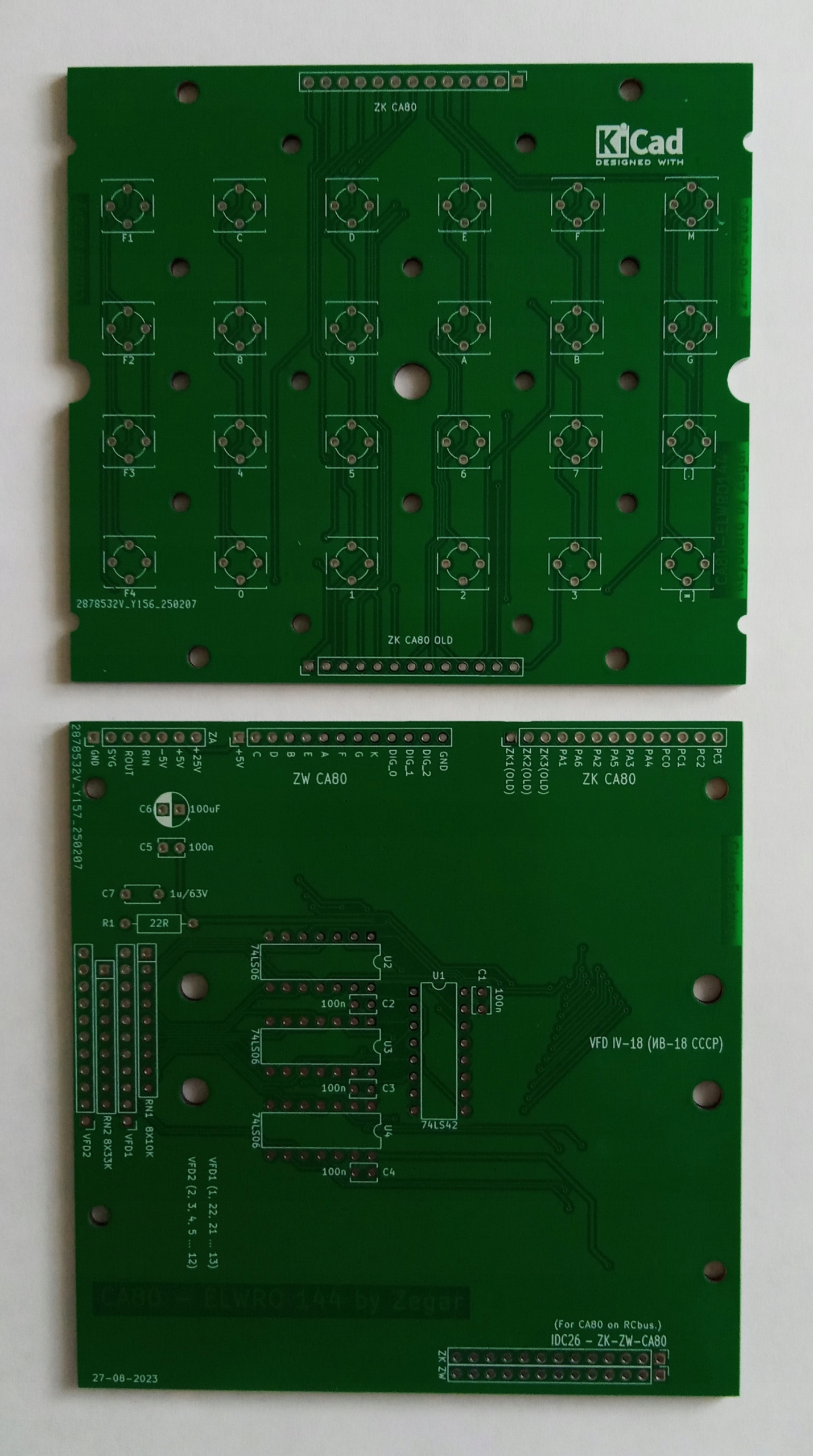 Zestaw PCB klawiatura i VFD dla CA80 do samodzielnego montażu. RCbus ...