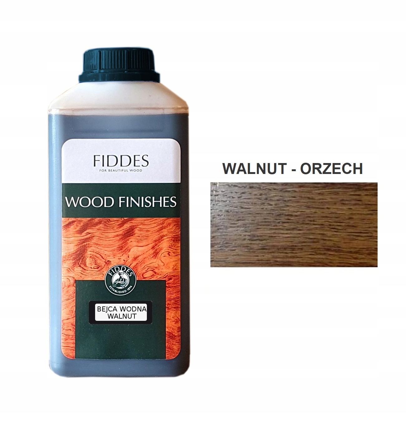 FIDDES Bejca wodna do barwienia drewna mebli WALNUT orzech 1L • 99 ...
