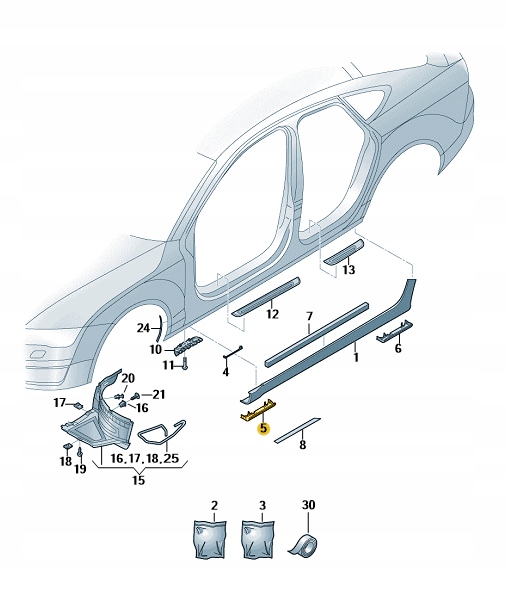 ZAŚLEPKA UCHWYTU PODNOŚNIKA PRAWO PRZÓD AUDI A7 C7 4G8853446GRU za 130 ...