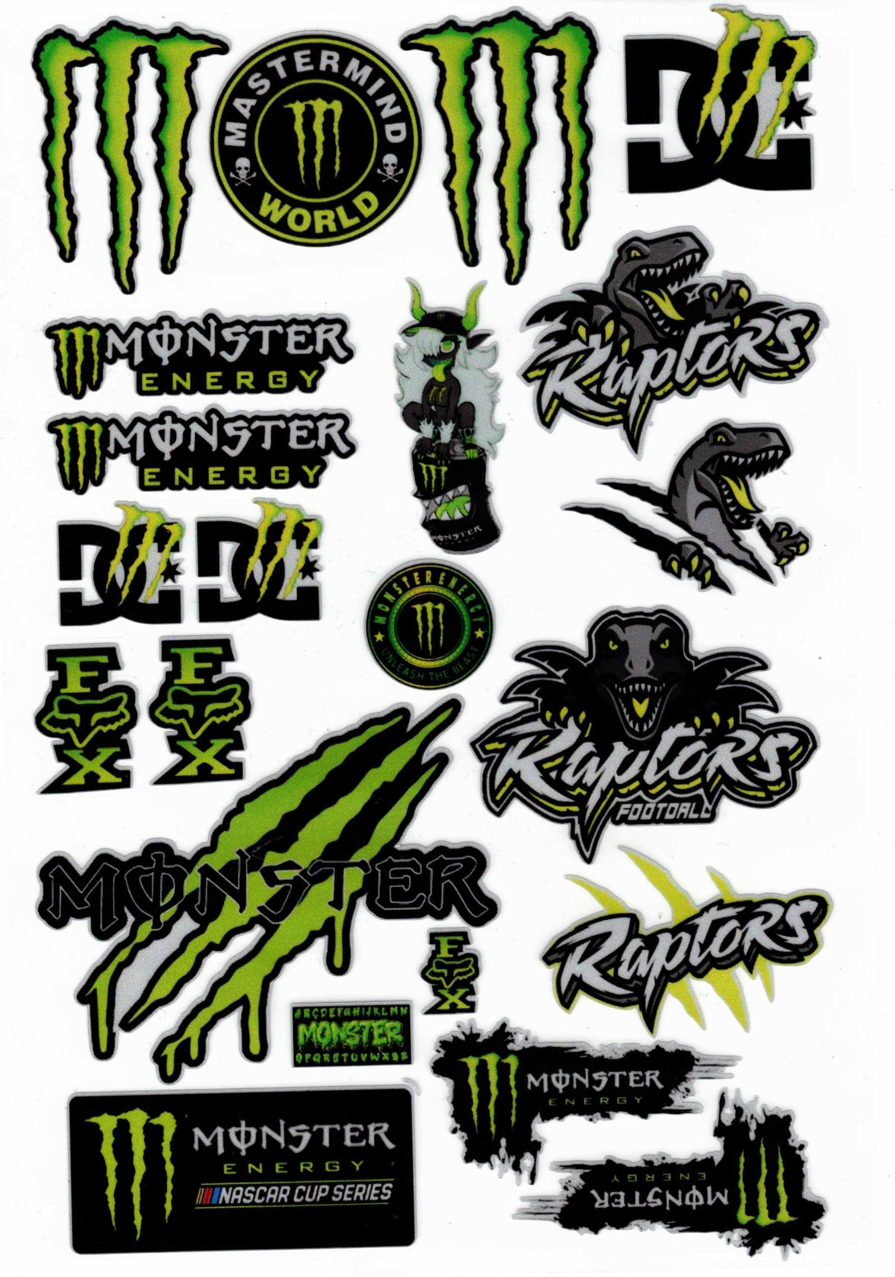 NAKLEJKI NA MOTOR MOTOCYKL ROWER SKUTER CROSSA MONSTER RAPTORS DUŻY ...