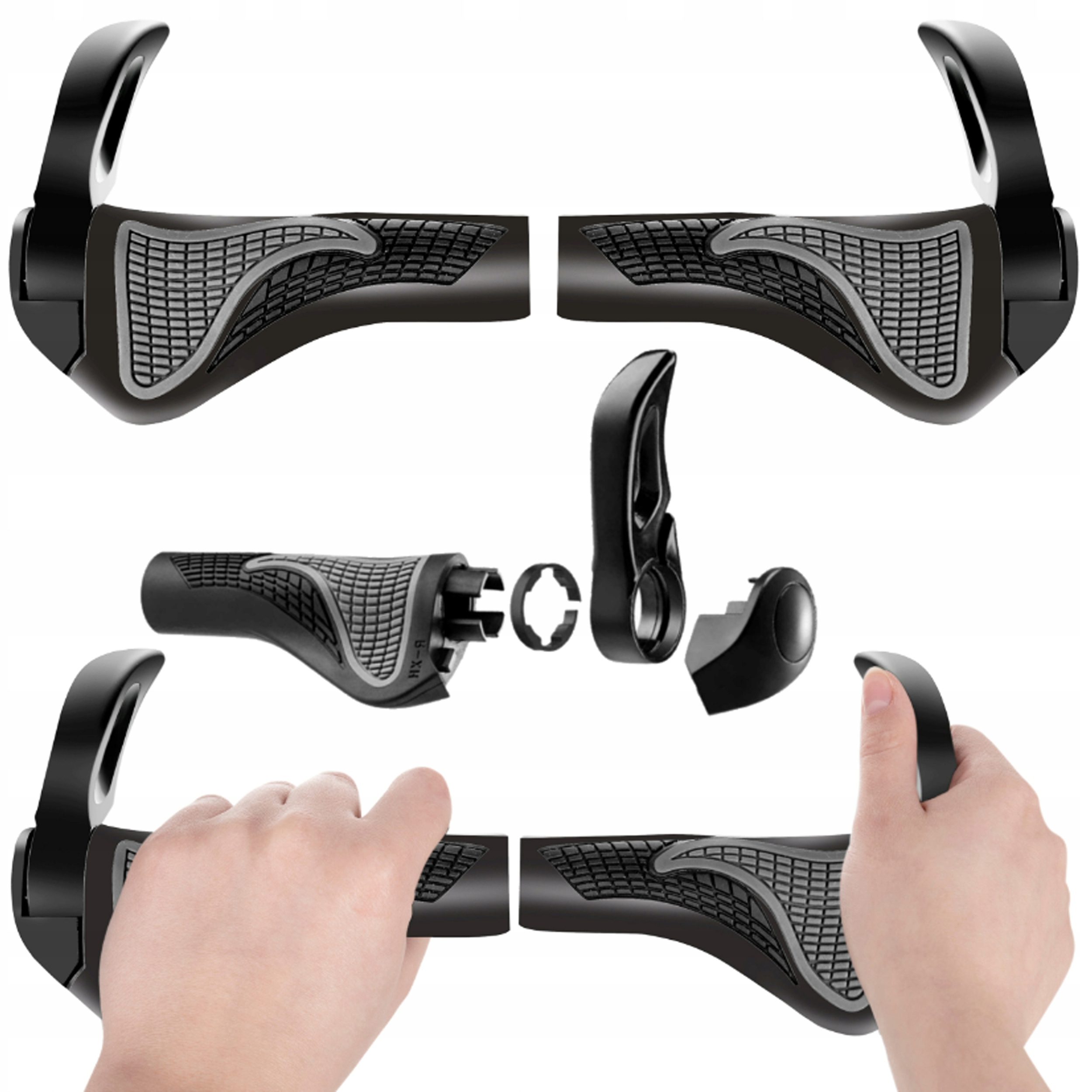 GRIPY CHWYTY RĄCZKI ROGI ROWEROWE DO KIEROWNICY NA KIEROWNICE DO ROWERU ...