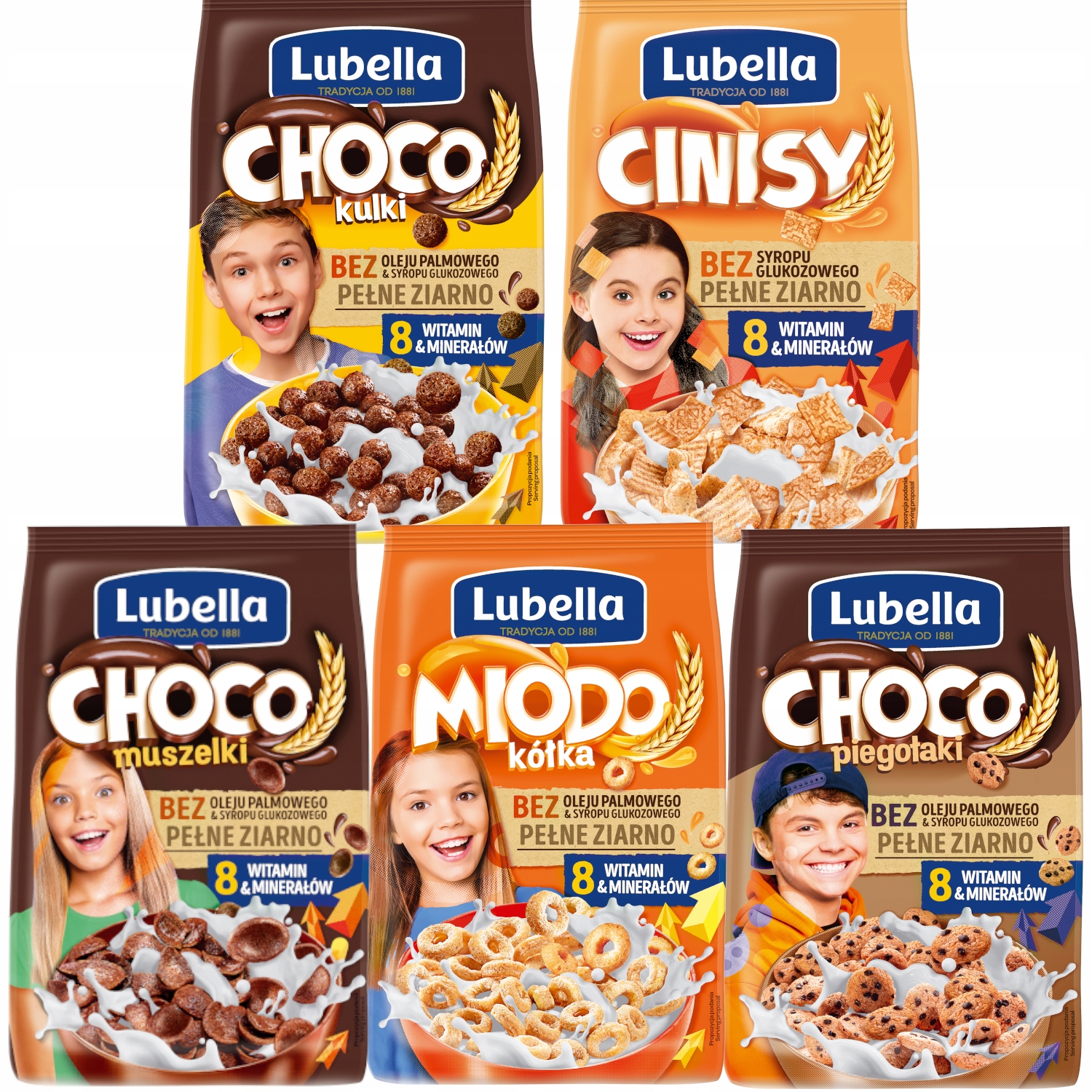 Płatki śniadaniowe Lubella Zestaw Mix smaków 5x 250g 13175222816 ...