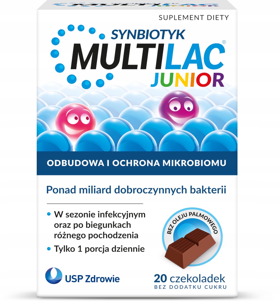 Synbiotyk Multilac Junior 20 czekoladek (5903031288292) • Cena, Opinie ...