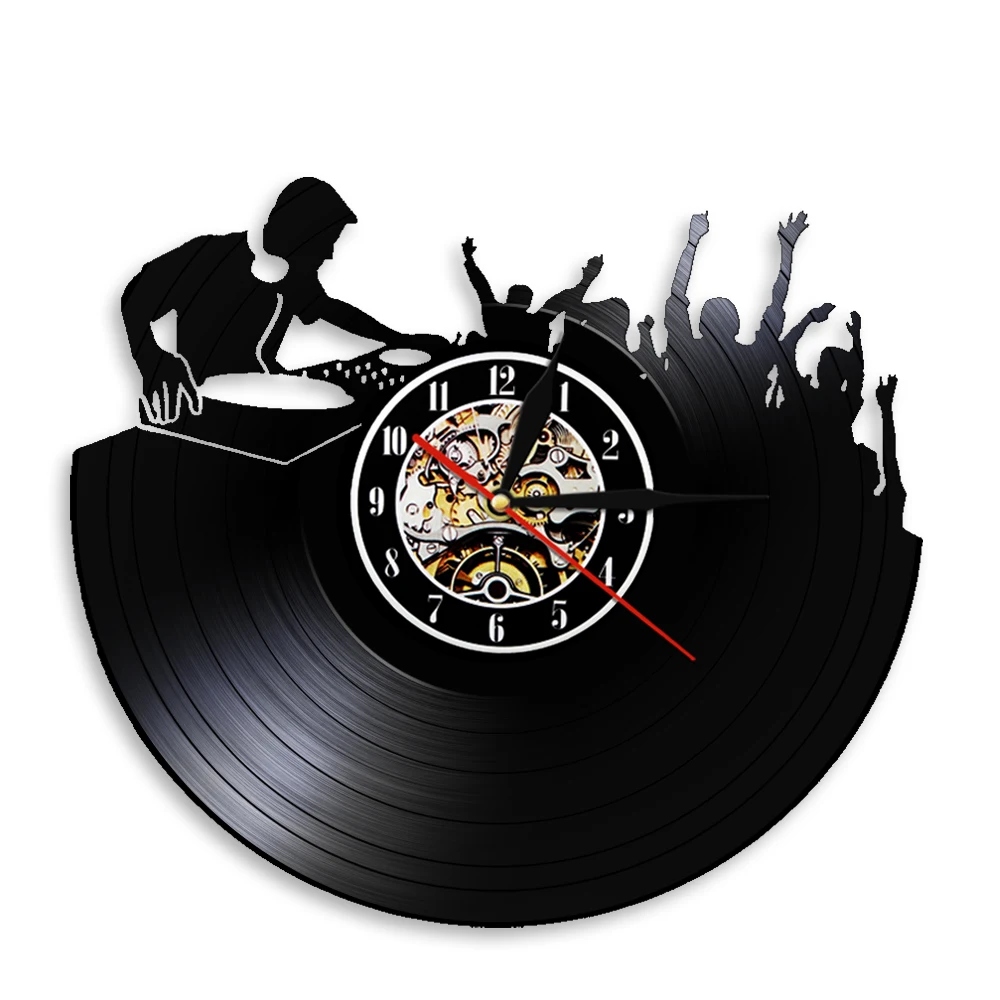 DJ Wall Clock Music Vinyl Record Clock Wall Art De • Cena, Opinie ...