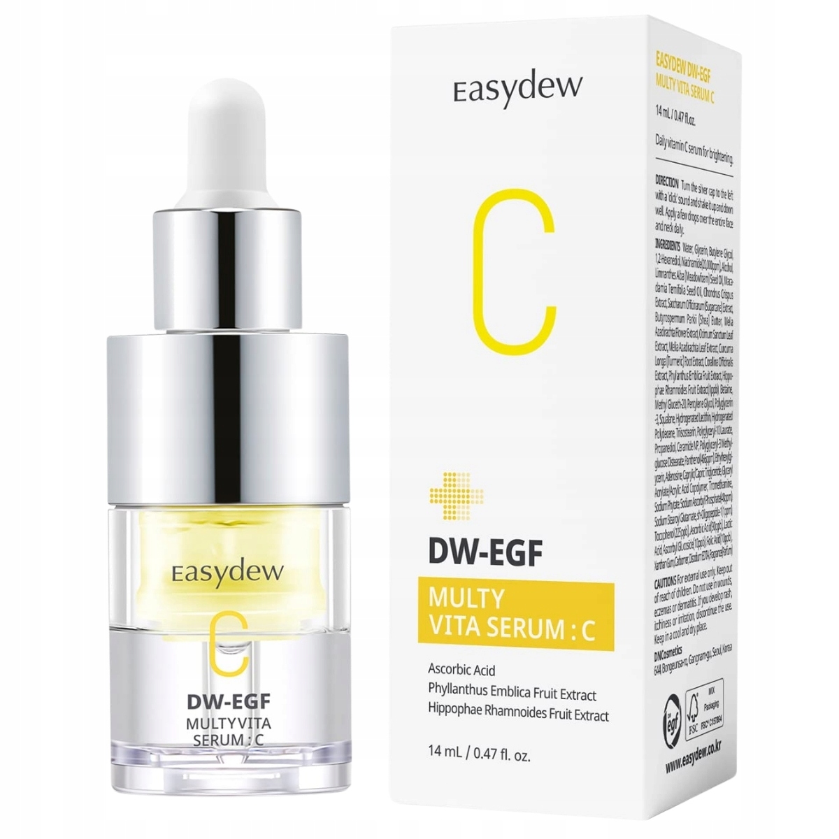 EASYDEW DW-EGF MULTY VITA SERUM C 14ml - rozjaśniające serum do twarzy (8809738592601) • Cena ...