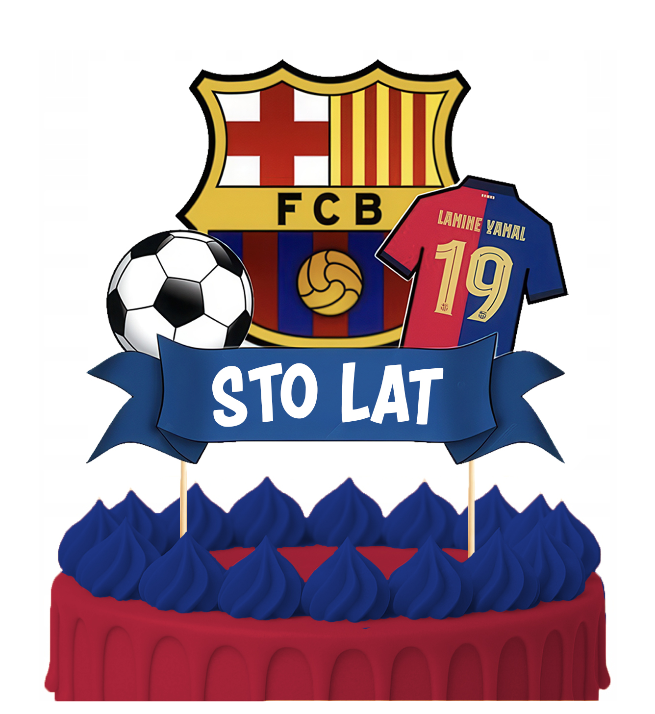 SZÜLETÉSNAPI TORTA DÍSZ Száz Év FC BARCELONA LAMINE YAMAL TORTADÍSZEK ...