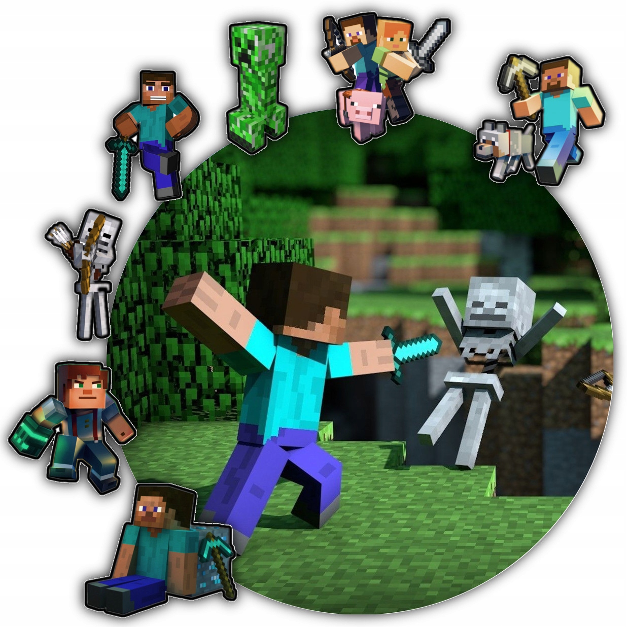 ZESTAW Opłatek na tort i postaci Minecraft 13523640275 - Allegro.pl