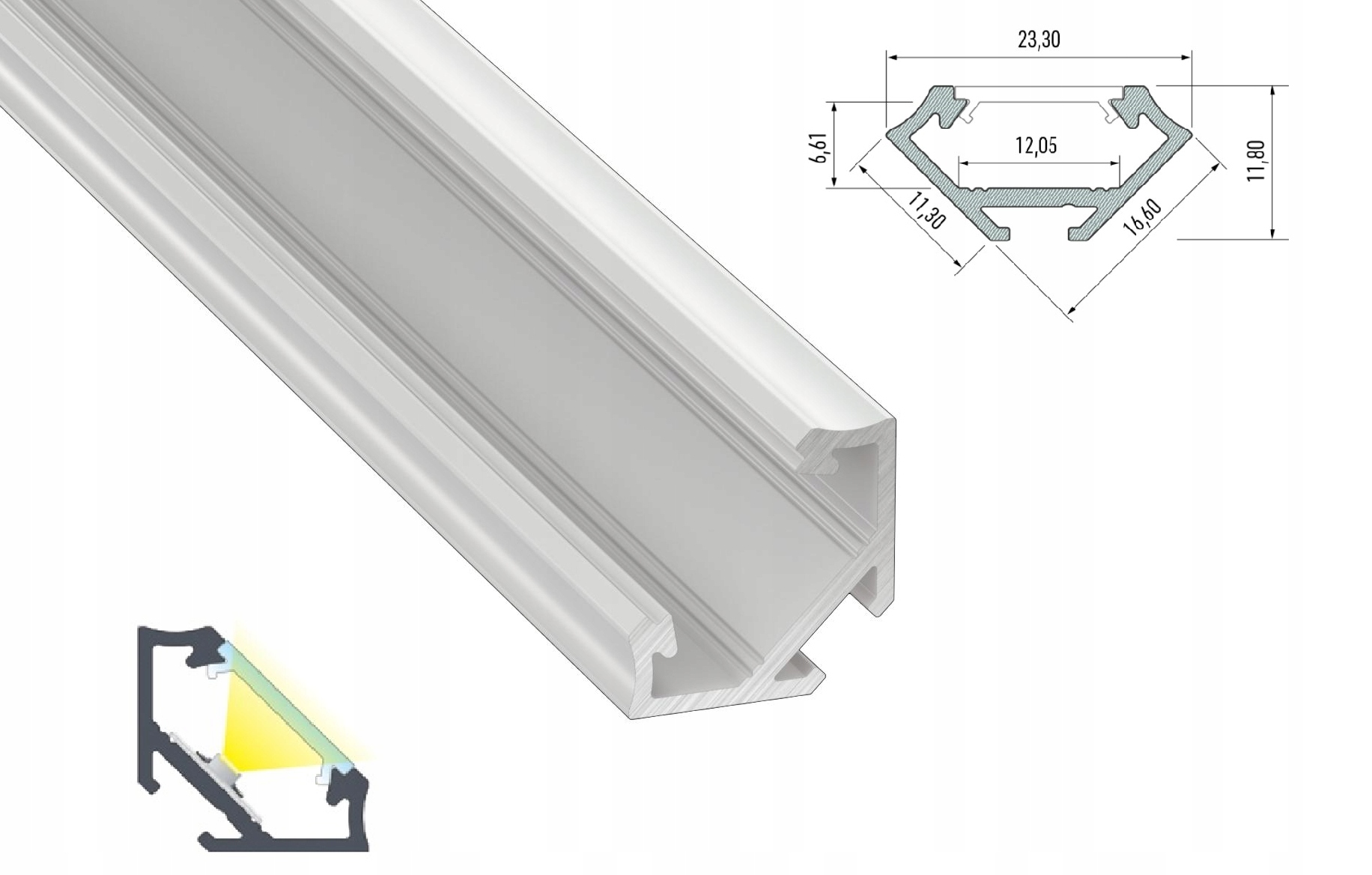 PROFIL DO TAŚM LED MEBLOWY NAROŻNY 2M BIAŁY • Cena, Opinie • Akcesoria ...