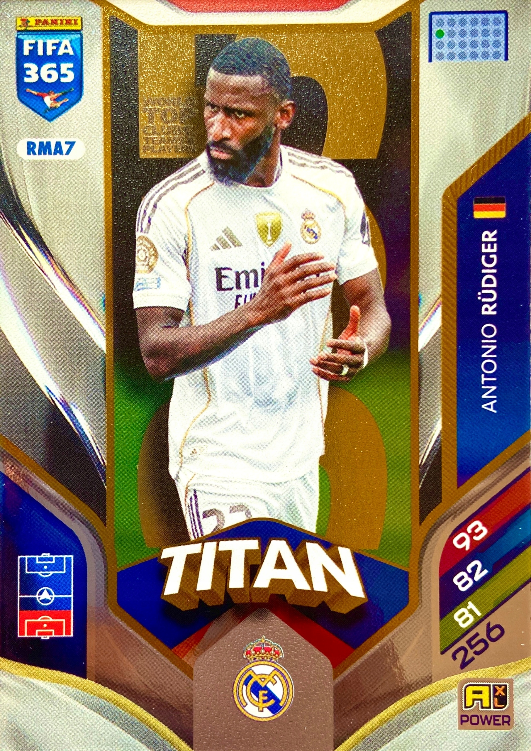 ANTONIO RUDIGER RMA7 REAL PANINI FIFA 365 ADRENALYN 2026 CHECKLIST 286 ...