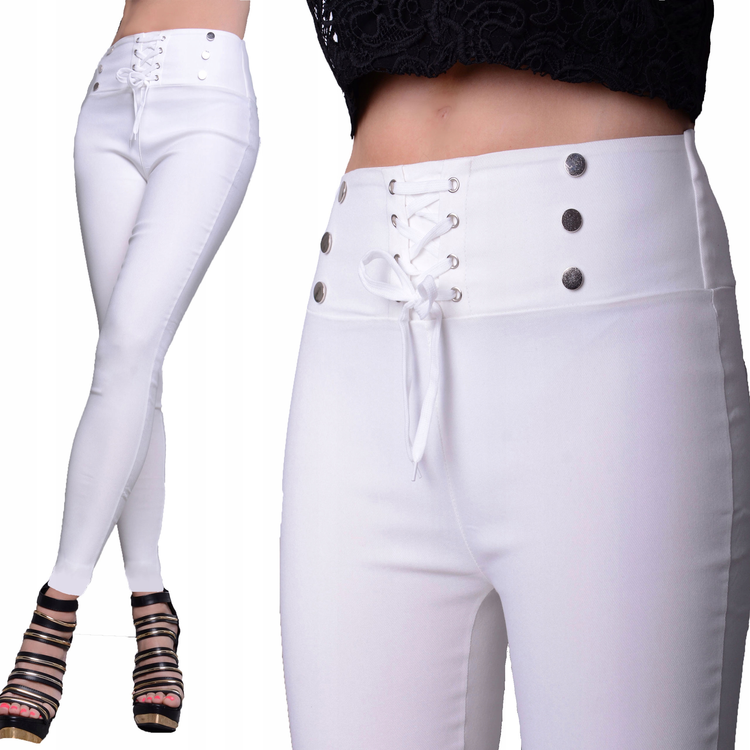 MODNE SPODNIE WIĄZANIA SEXY GORSET WYSOKIstan 304A • Cena, Opinie ...