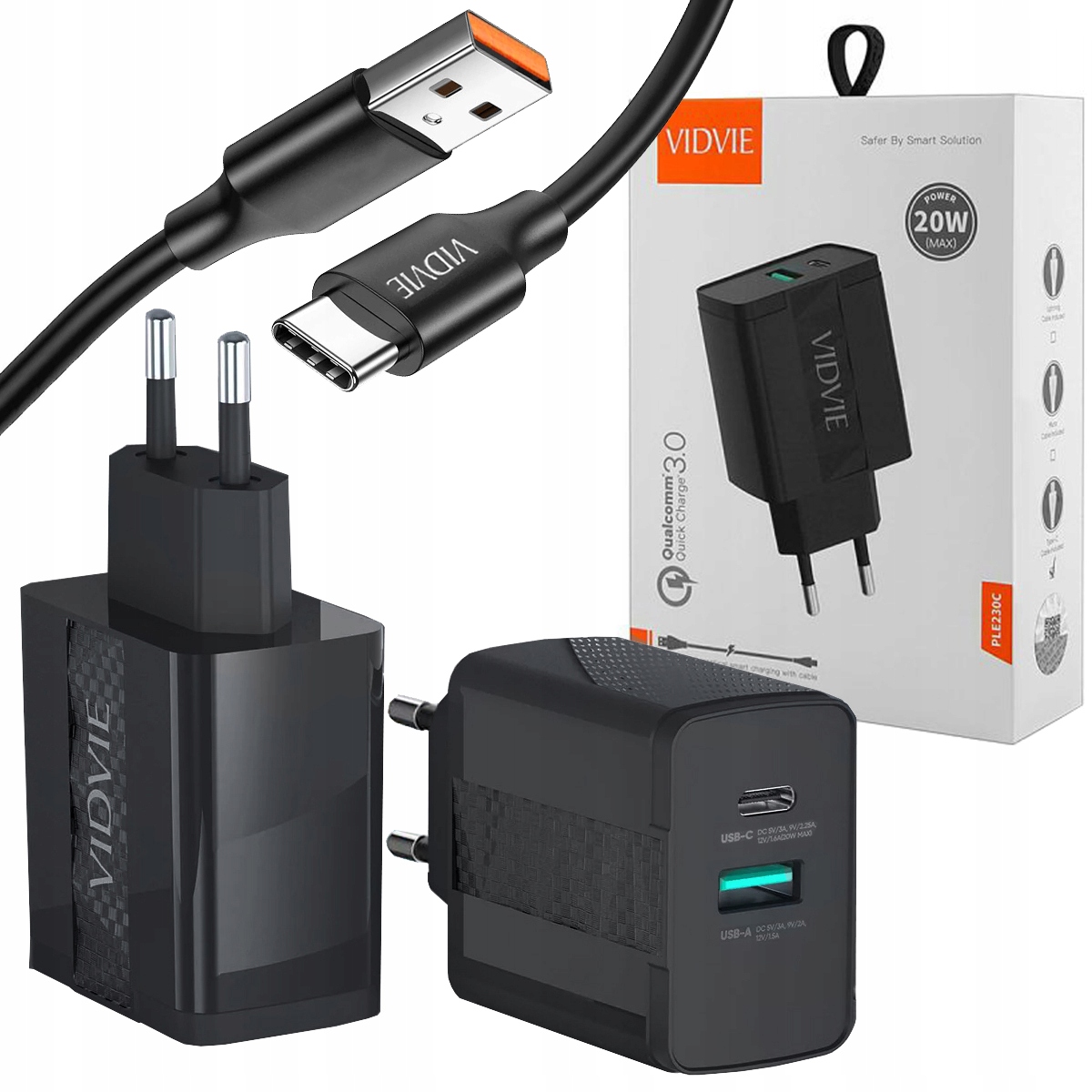 Ładowarka sieciowa PD QC 20W + kabel TYP-C szybka - Sklep, Opinie, Cena w Allegro