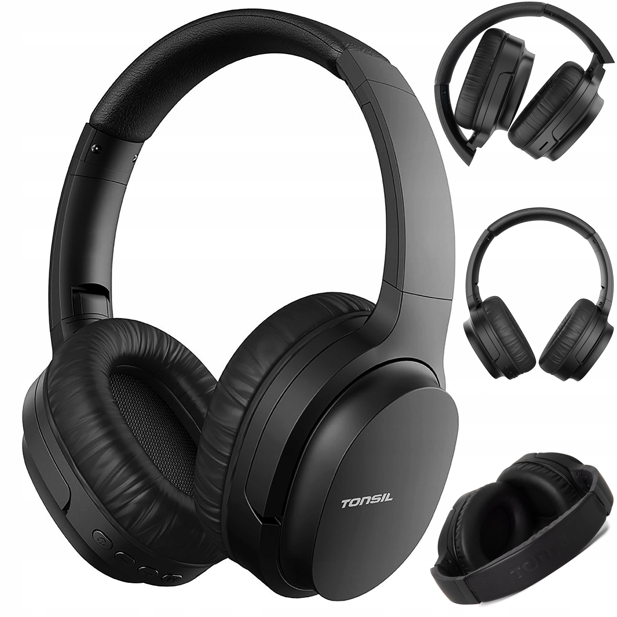 Bezdrôtové slúchadlá TONSIL R45 BT Bluetooth Na uši ANC TWS MIC čierne ...