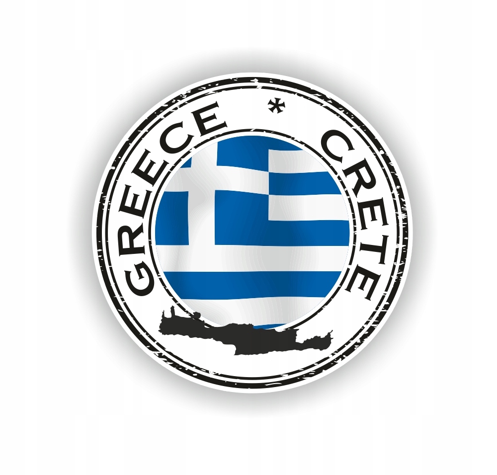 Greece Crete #01 Sticker - Round Flag Seal - High Resolution Waterproof ...