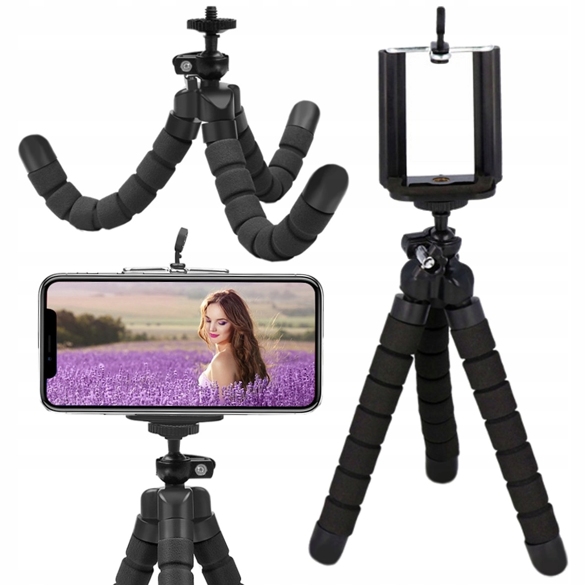 STATYW TRIPOD NA TELEFON APARAT SELFIE STICK STABILNY UCHWYT ELASTYCZNY ...