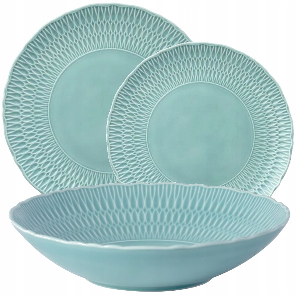 LB05 SERWIS OBIADOWY 2/6 Lazurowa SOFIA PORCELANA ĆMIELÓW ...