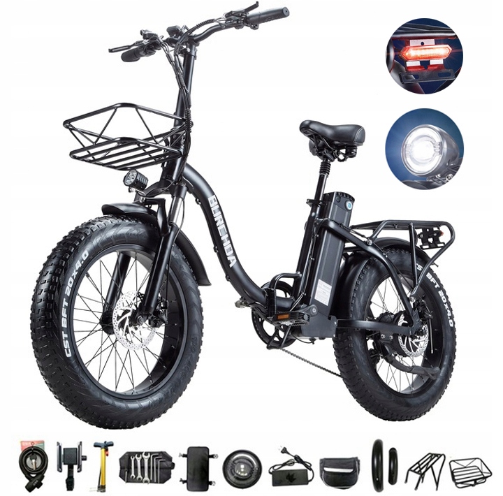 Pojazd elektryczny składany BURCHDA R8V-B 800W 48V 20AH 45KM/H 130KM 20 ...