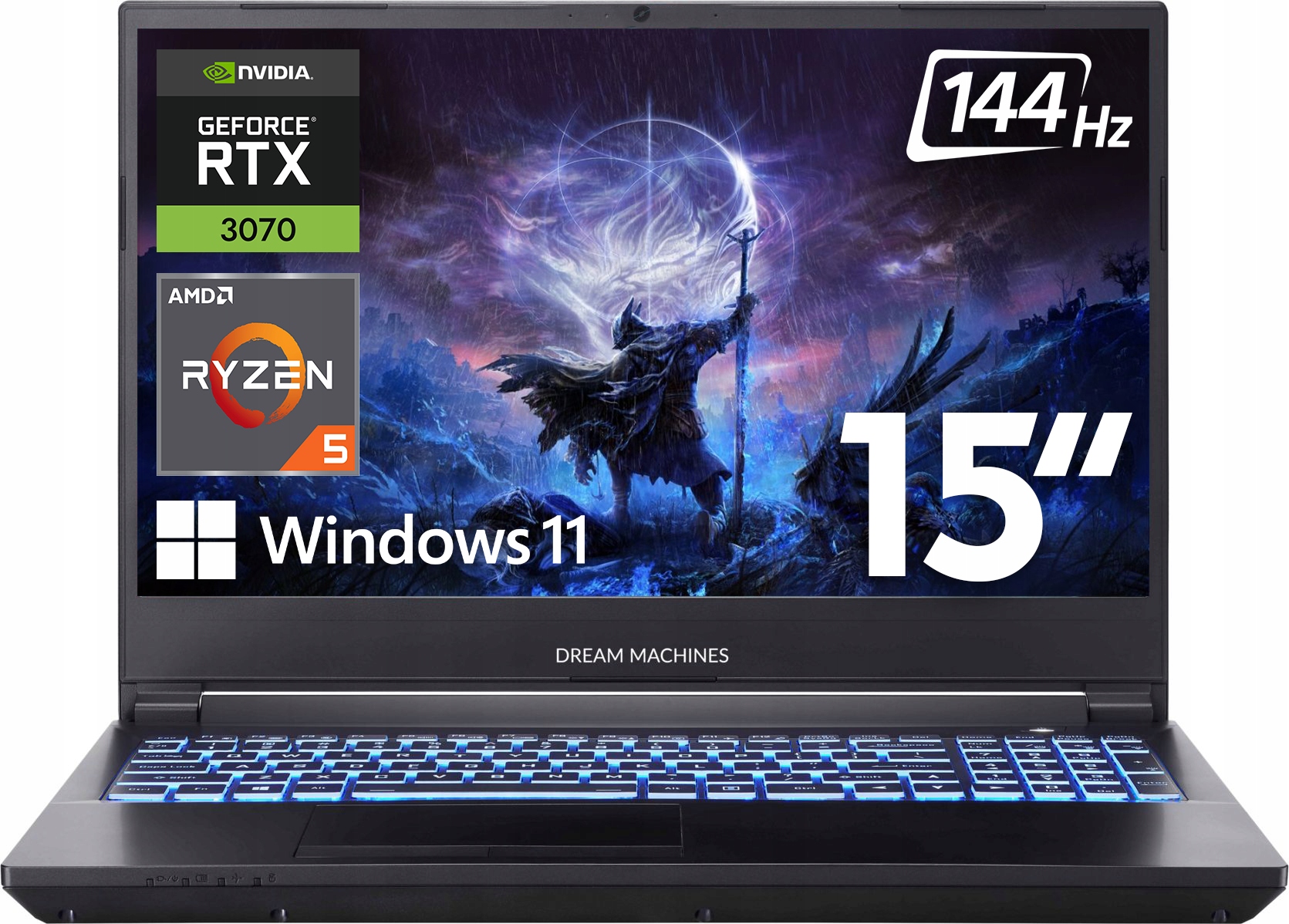 LAPTOP GAMINGOWY HYPERBOOK AMD RYZEN 5 RTX 3070 144HZ 16GB DDR4 1TB ...