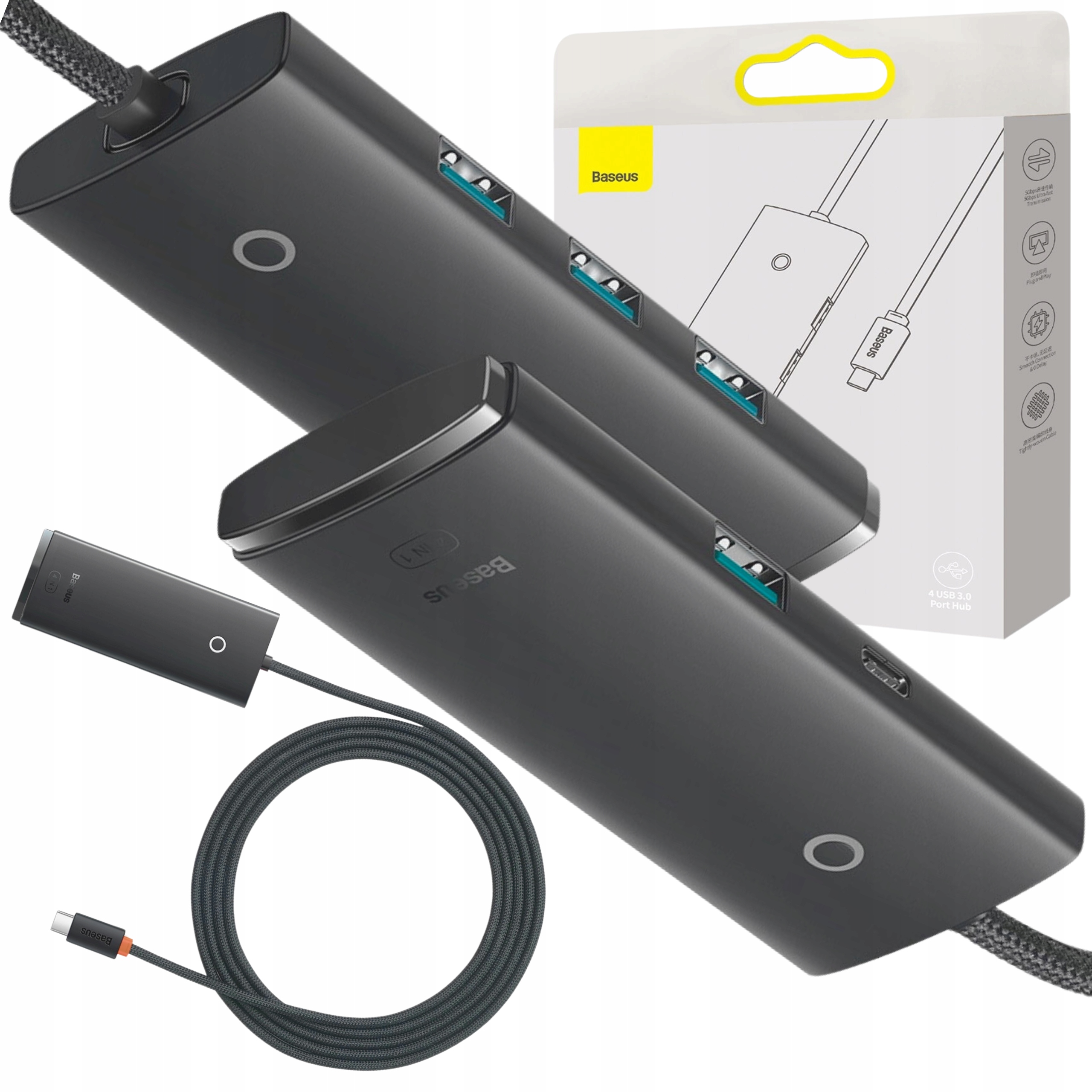 BASEUS HUB USB C/4x USB 3.0 ADAPTER PRZEJŚCIÓWKA STACJA DOKUJĄCA KABEL ... BASEUS HUB USB C/4x USB 3.0 ADAPTER PRZEJŚCIÓWKA STACJA DOKUJĄCA KABEL ...