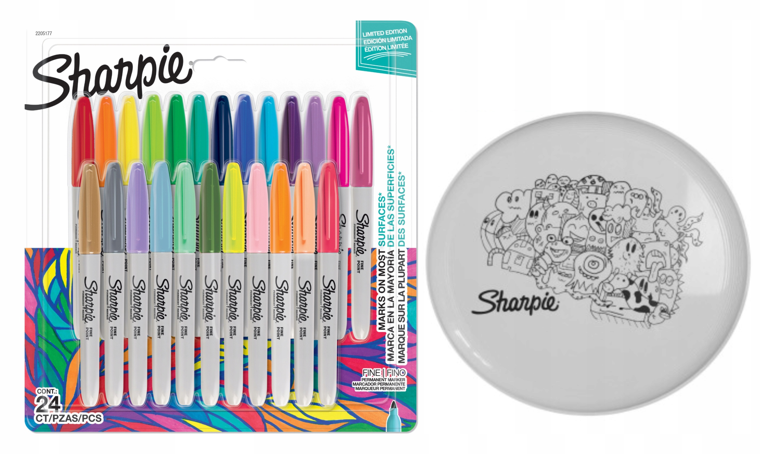Pisaki SHARPIE markery permanentne 24 kolory , Frisbee GRATIS ...