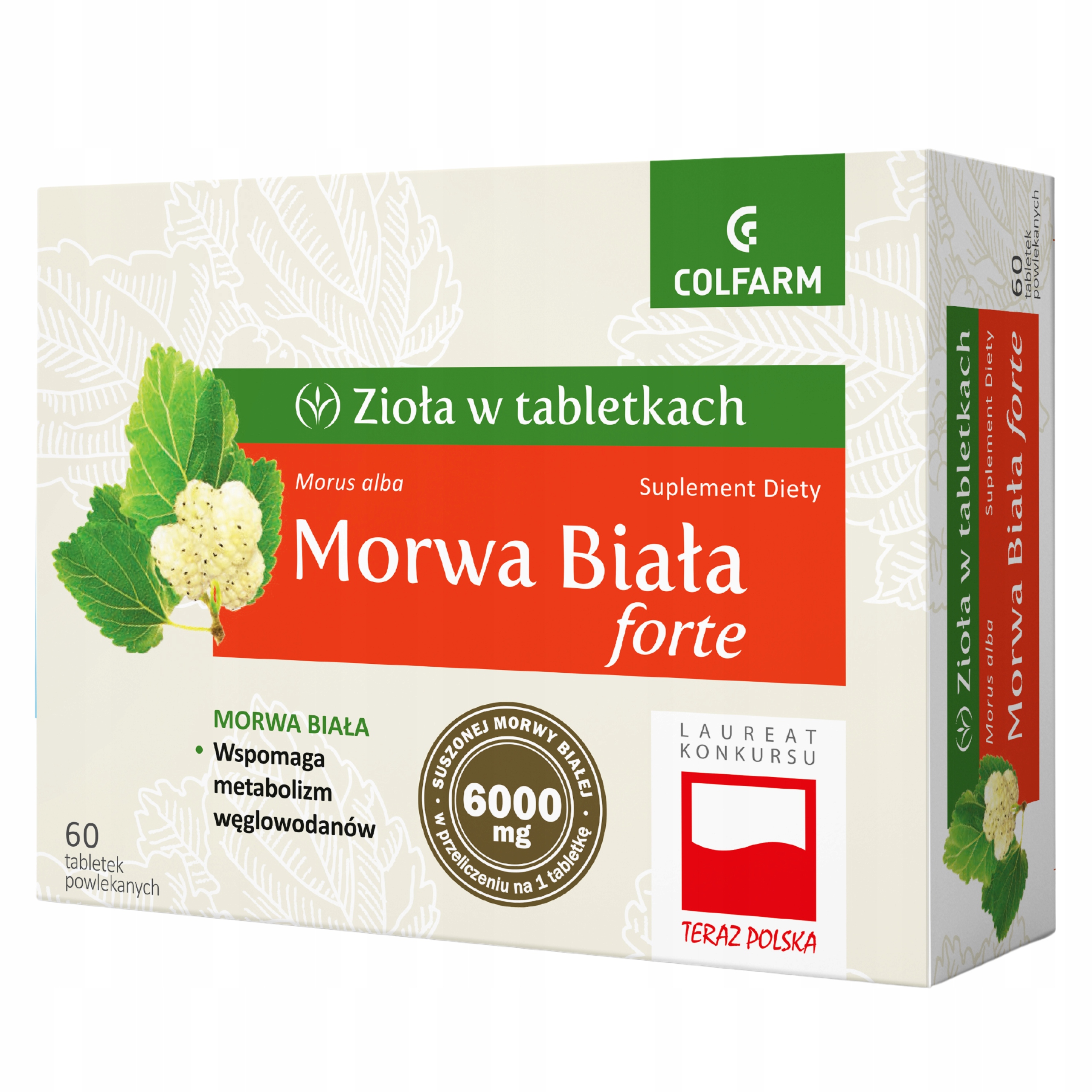 Suplement diety Colfarm Morwa biała Forte, 60 tabletek (5901130355235) • Cena, Opinie ...