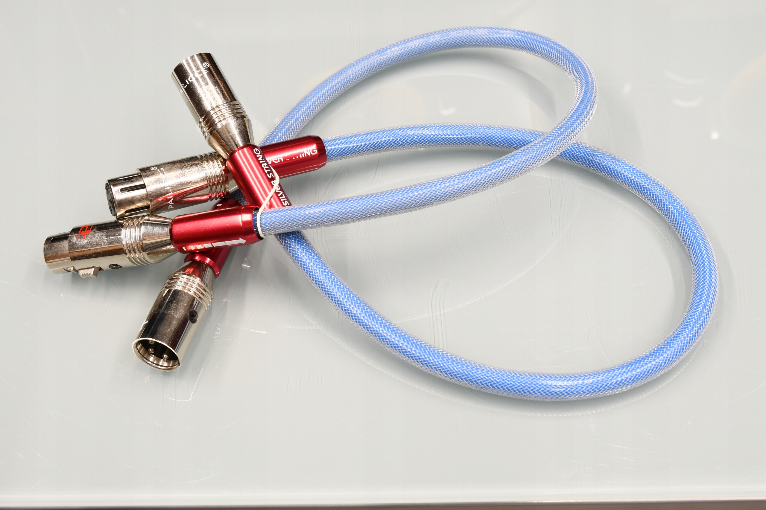 Przewód kabel Silver String XLR – interkonekt 2x40 cm z wtykami ...