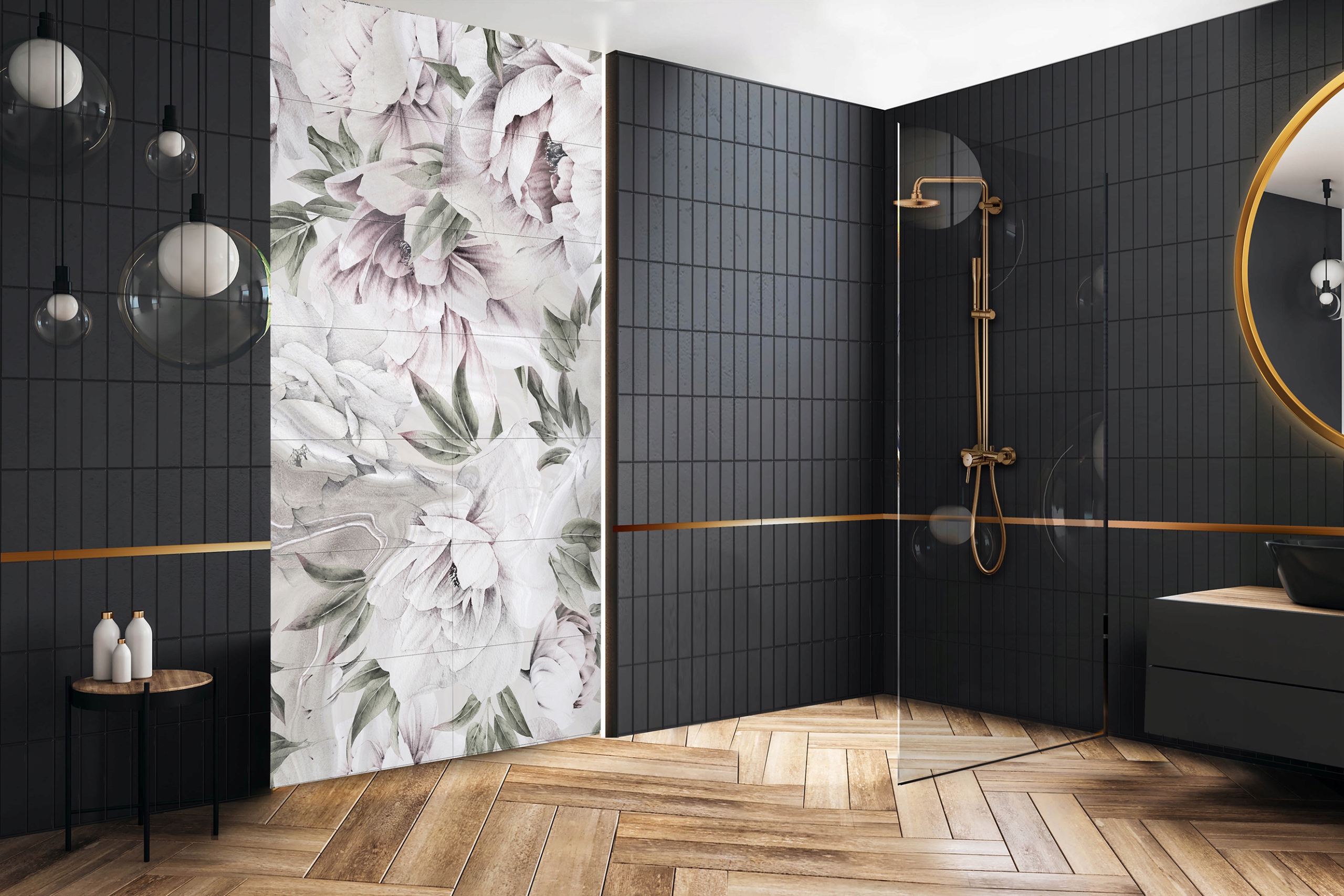 Płytka ceramiczna obraz kwiaty (brak) • Cena, Opinie • Płytki ścienne ...