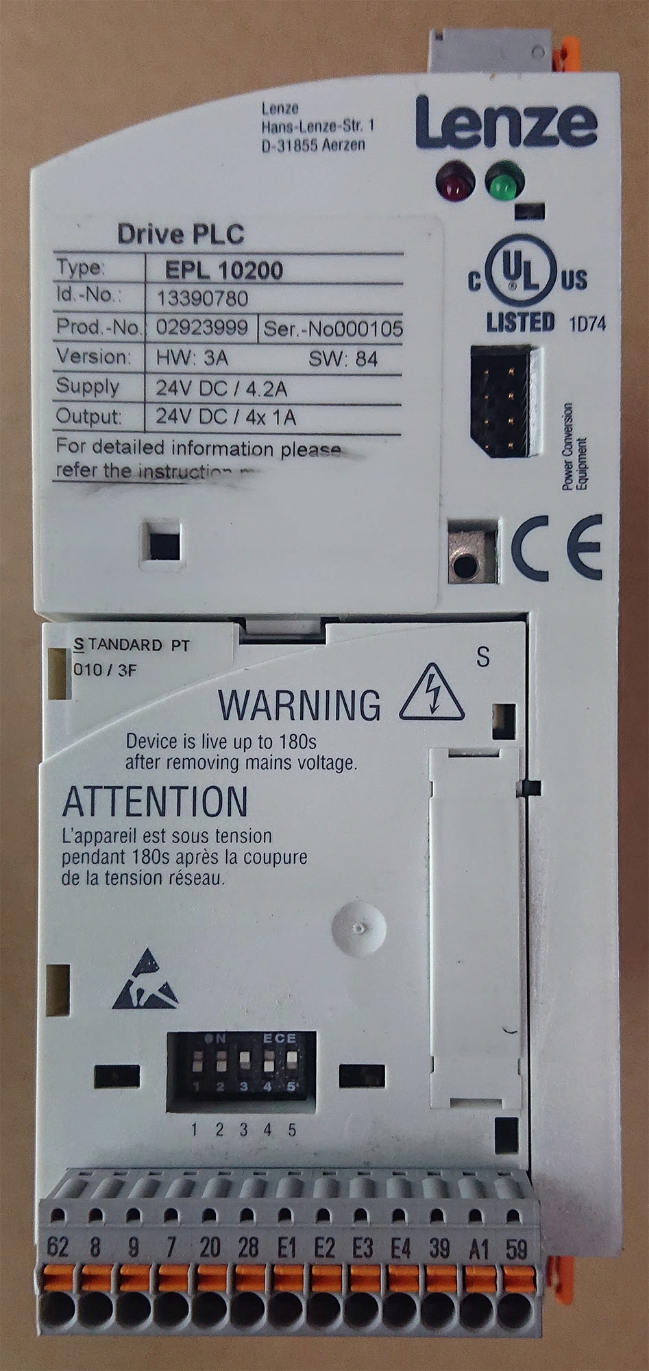 Lenze Drive PLC EPL 10200 24V 24V 4x1A • Cena, Opinie - Allegro