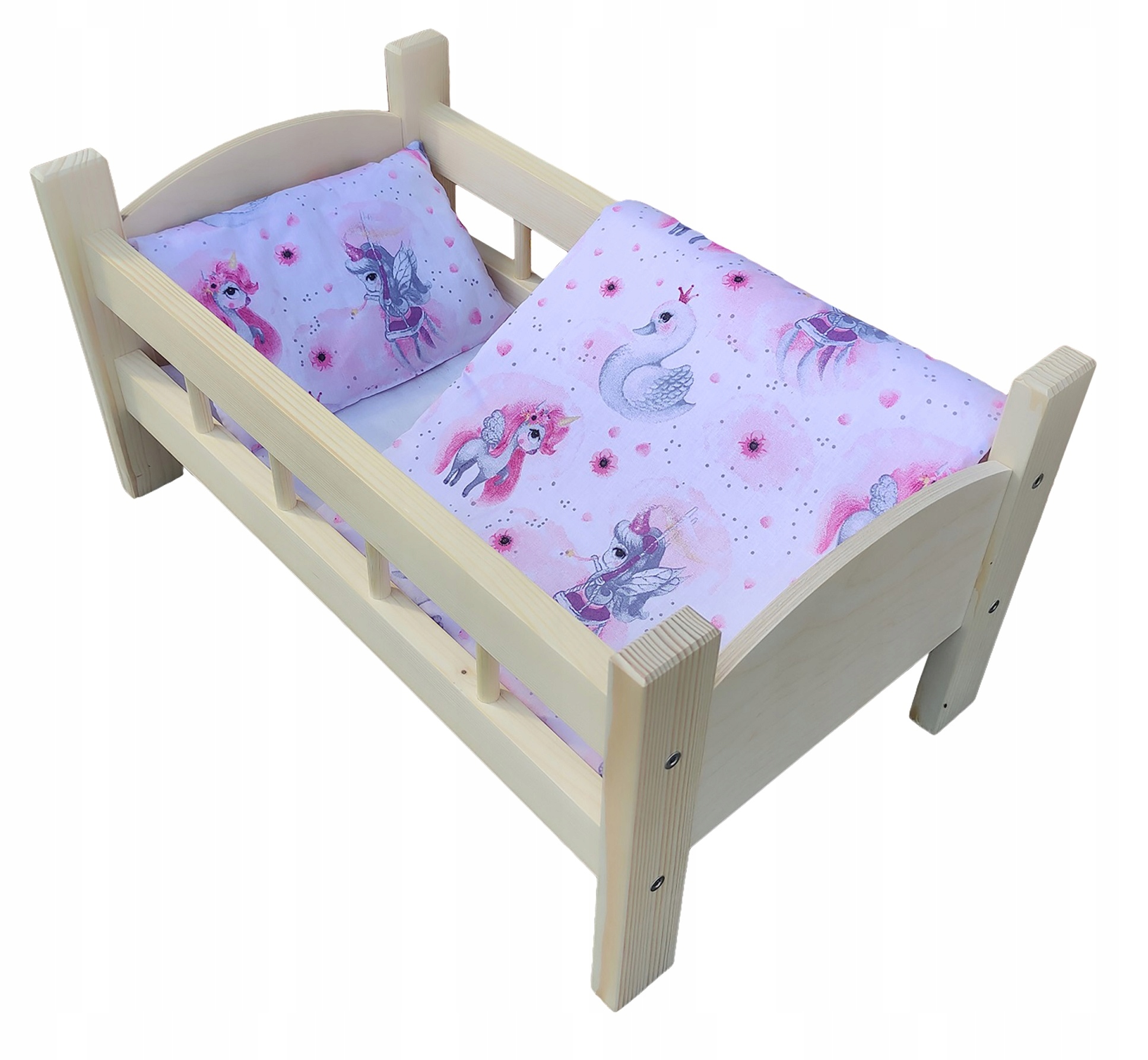 KREVET ZA LUTKE, prirodni + POSTELJINA, 3 dijela - VILENJACI