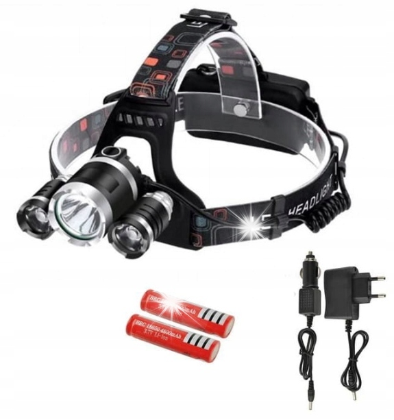 RUMLUX Latarka czołowa 3 x LED T6 CREE HL-9018 - 5907920567338 - 18053837168 - Allegro