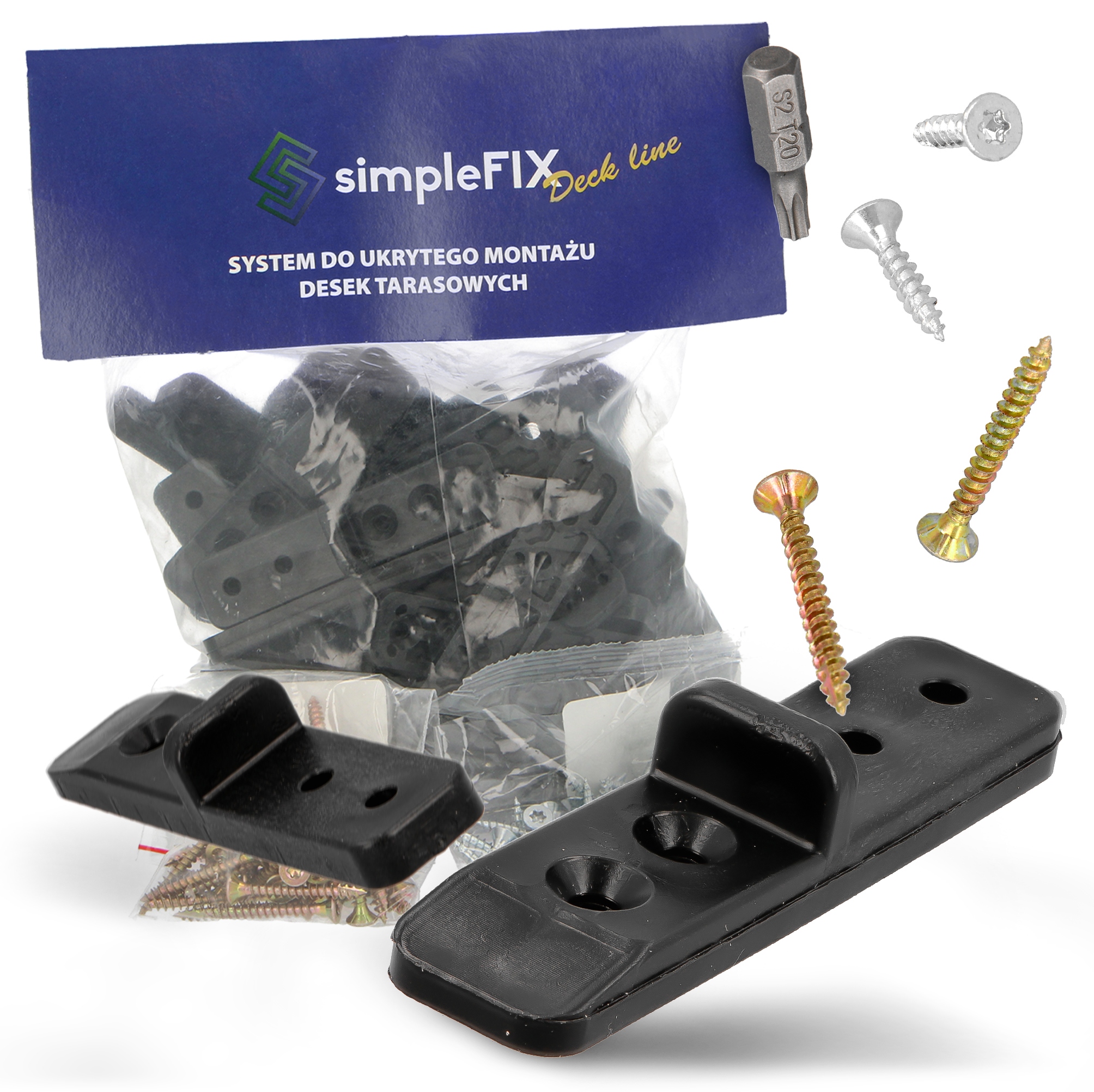 SYSTEM UKRYTEGO MONTAŻU DESEK TARASOWYCH Podkładki Wkręty Mocowanie BIT W9 (5906395420339 ...