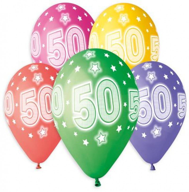 Kolorowe BALONY Urodzinowe 50 LAT na Imprezę HIT! 13563863543 - Allegro.pl