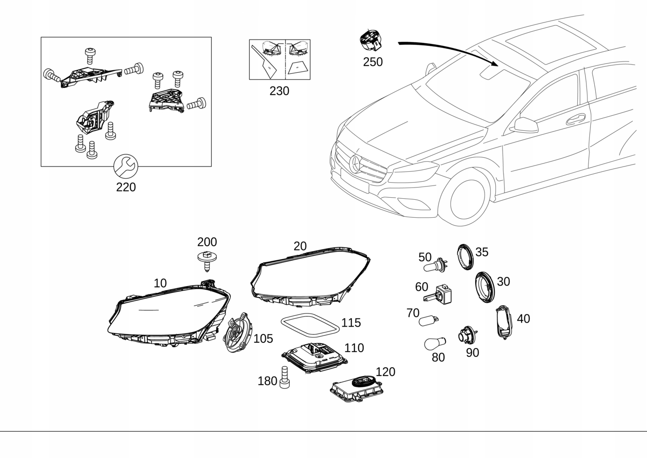 Mercedes-Benz OE A1569061100 lampa przednia L - porównaj ceny - Allegro.pl