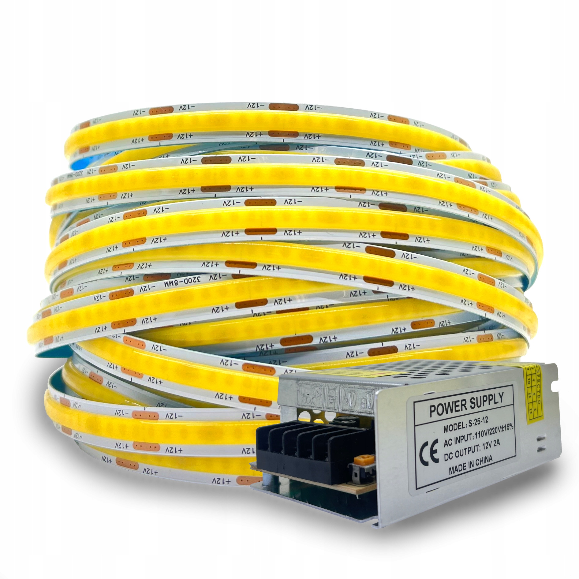 Zestaw Taśma LED COB 1m 11W Zasilacz Biała Neutral (5905475098949 ...