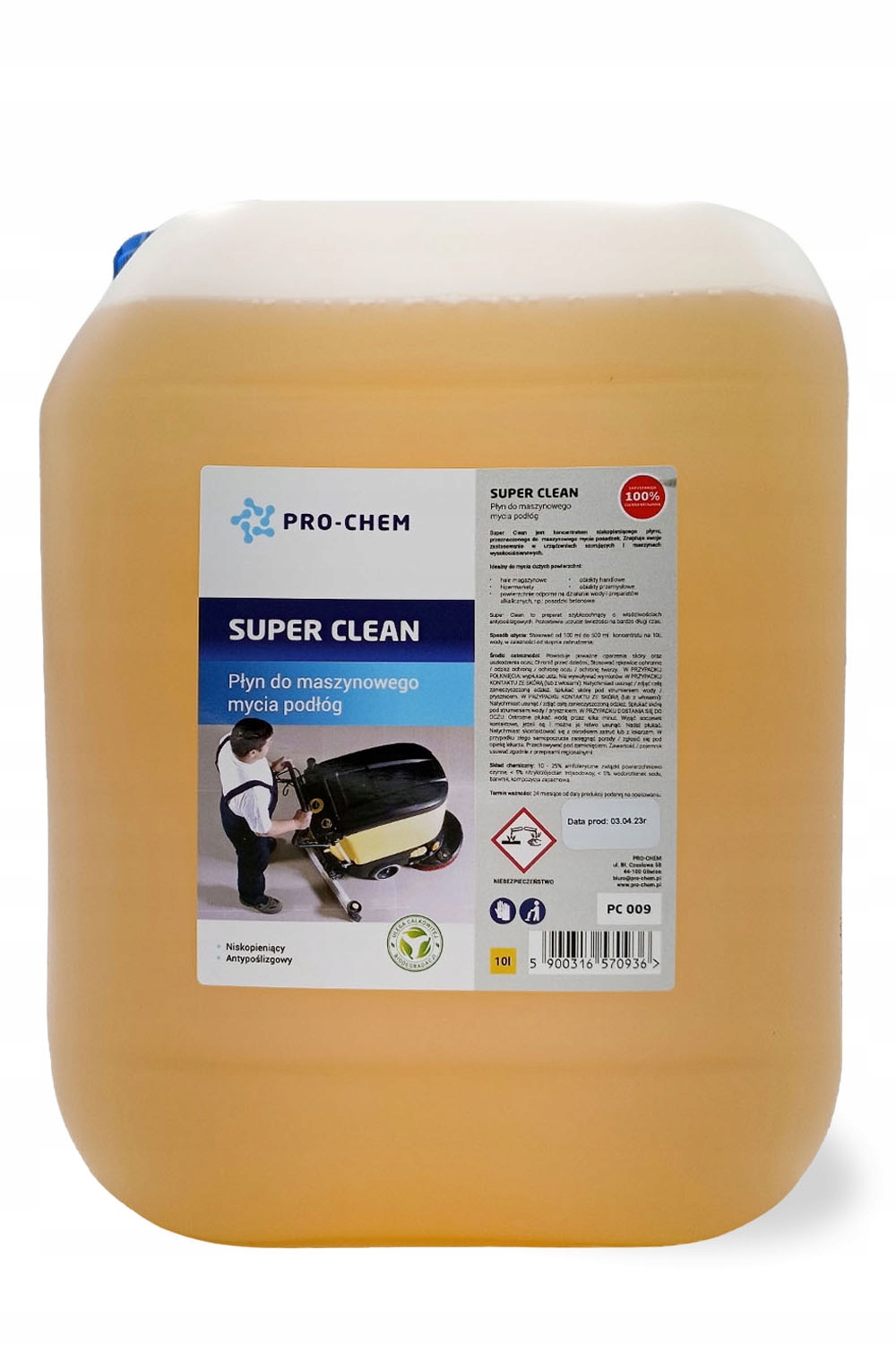 Niskopieniący płyn do maszynowego mycia podłóg PRO-CHEM SUPER CLEAN 10 ...