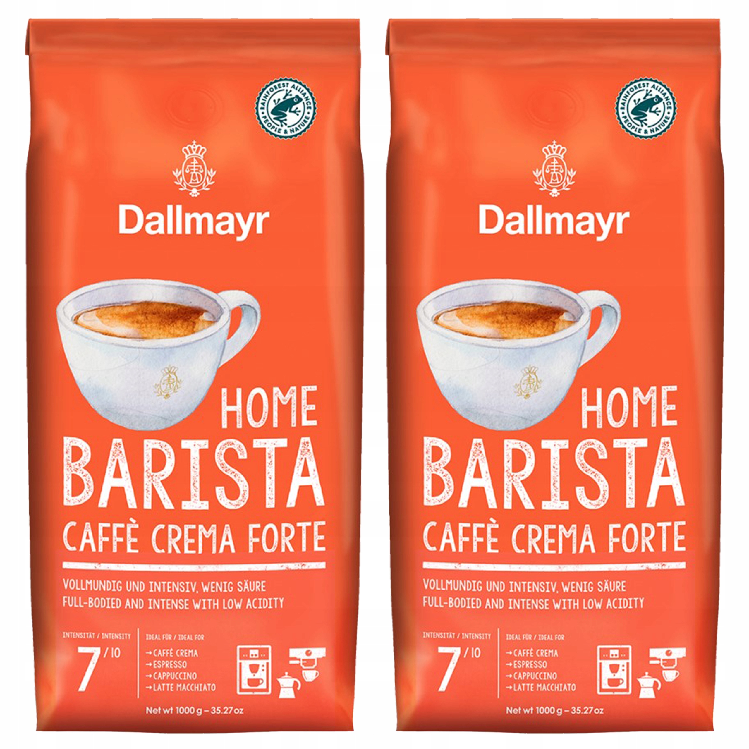 Kawa ZIARNISTA Dallmayr Home Barista Caffe CREMA FORTE 2x 1kg 15323759179 - Allegro.pl