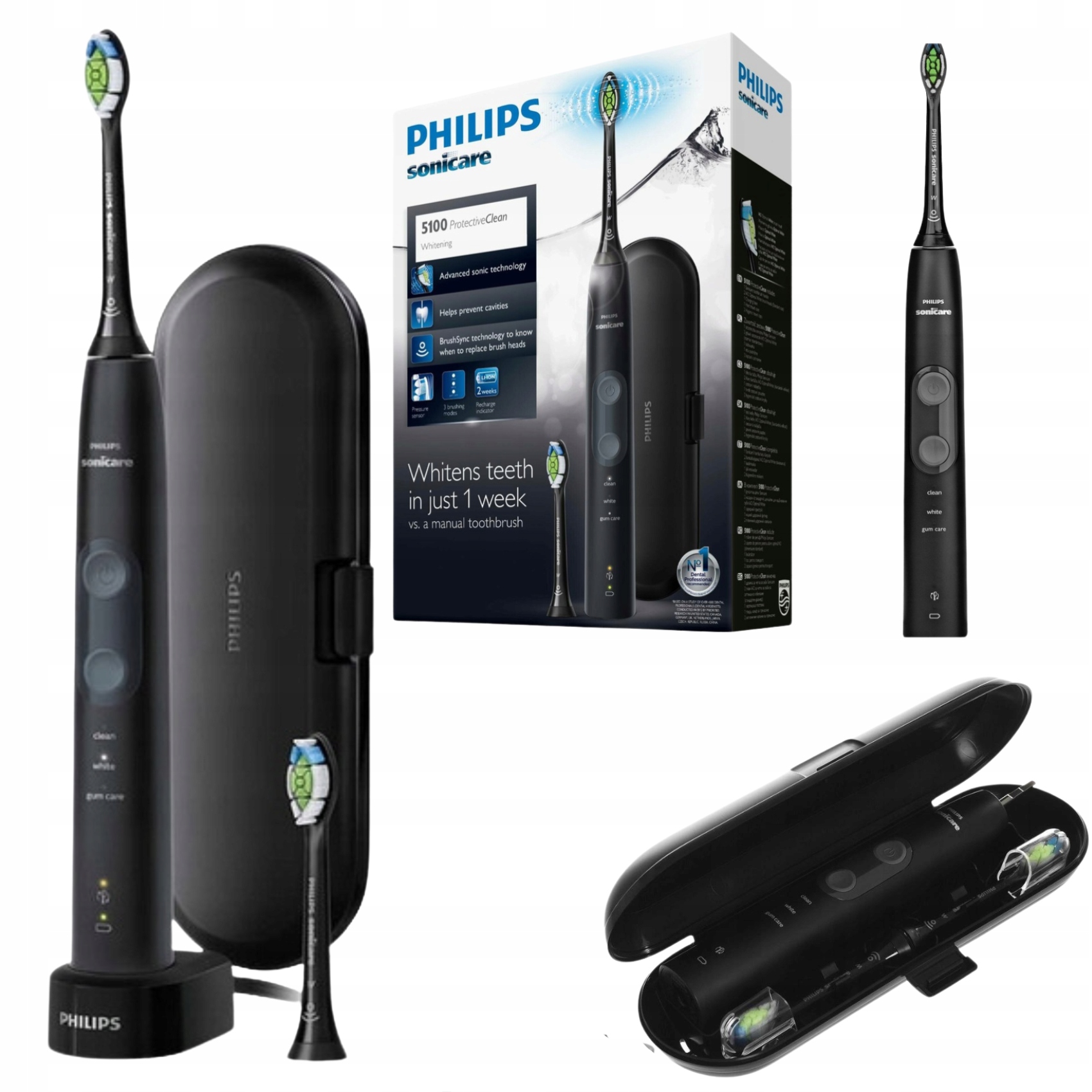 SZCZOTECZKA SONICZNA PHILIPS SONICARE SERIES 5100 (8710103963943) • Cena, Opinie • Szczoteczki ...