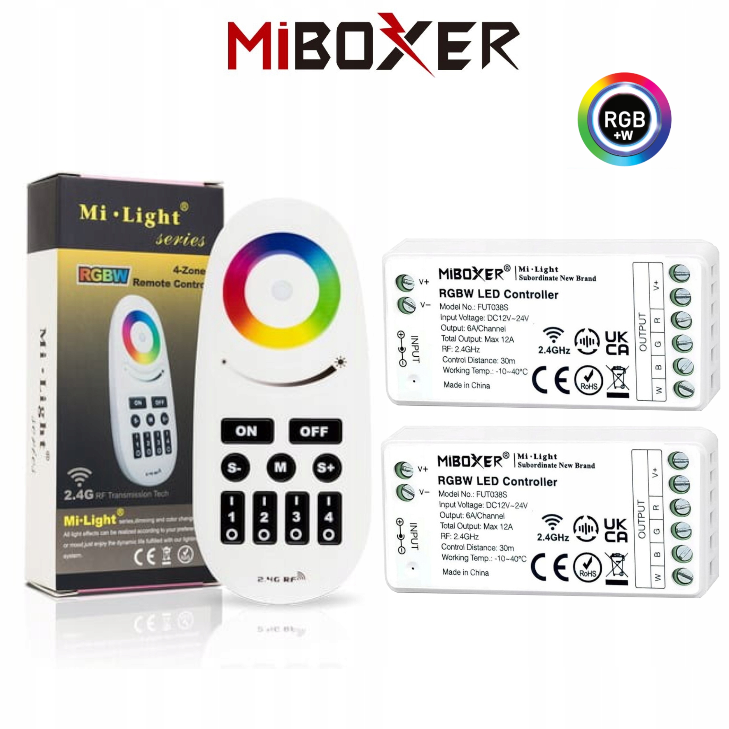 Sterownik MiBoxer LED RGBW 12-24V DC 12A 2,4G (6970602181732) • Cena, Opinie • Akcesoria ...