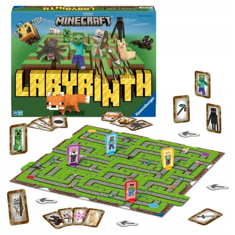 RAVENSBURGER MINECRAFT LABYRINTH GRA PLANSZOWA LABIRYNT 2-4 GRACZY 7 ...