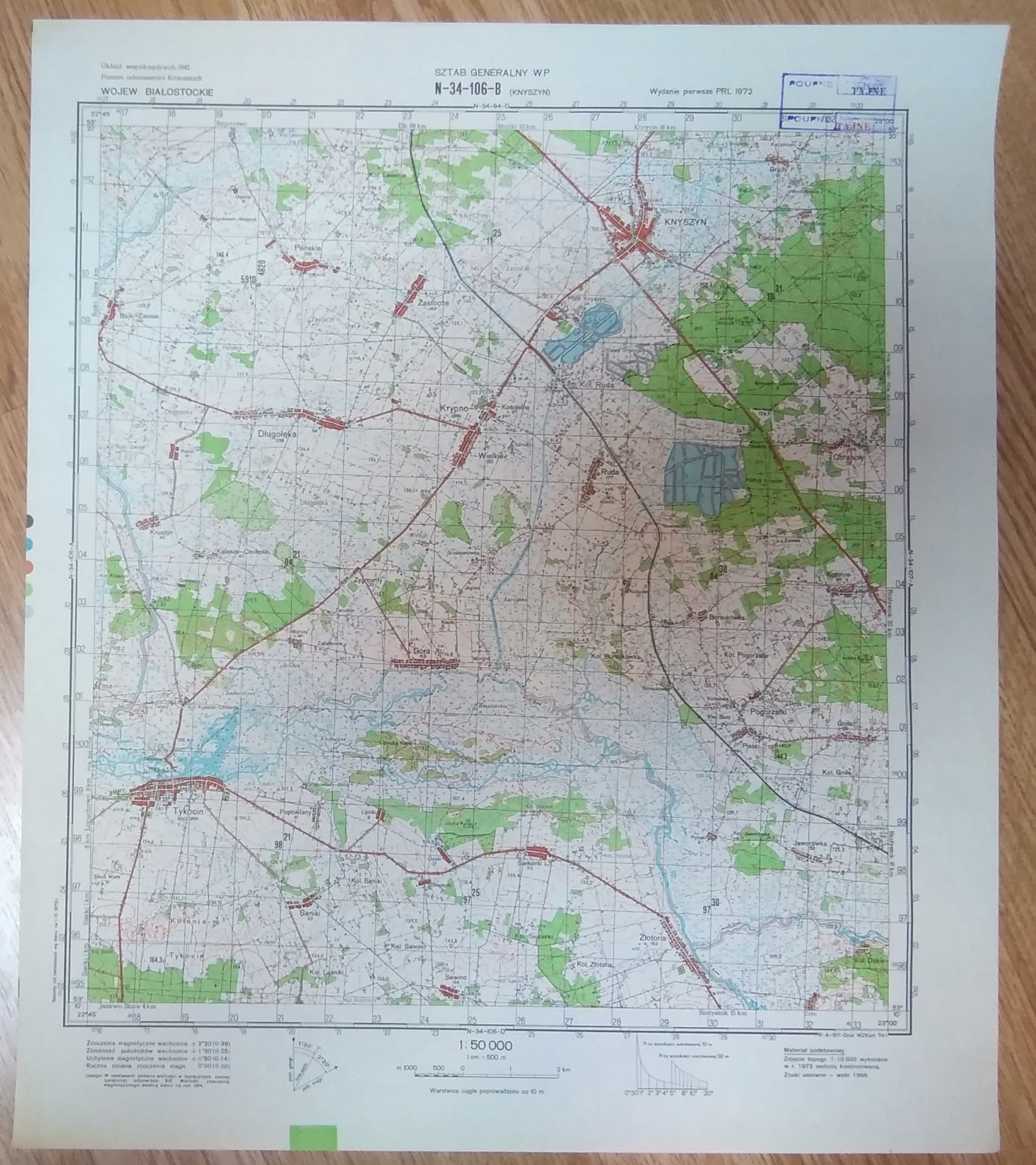 Knyszyn mapa topograficzna 1972 r. (3) • Cena, Opinie • Polska ...