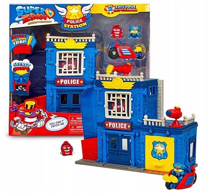 SUPER THINGS ZINGS POSTERUNEK POLICJI KOMISARIAT 2 FIGURKI + POJAZD ...