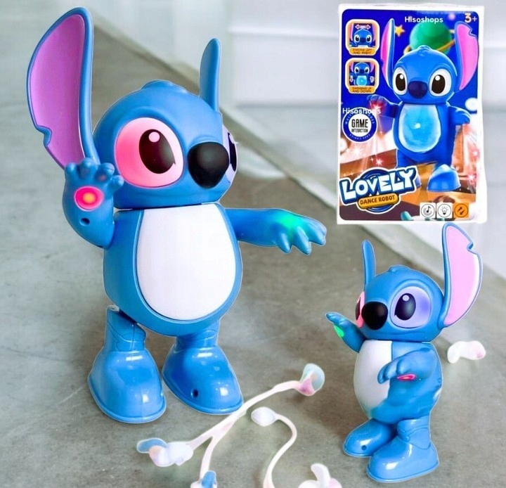 ROBOT INTERAKTYWNY FIGURKA STICH STICZ DANCE ŚWIECI LED 25 CM LILO ...