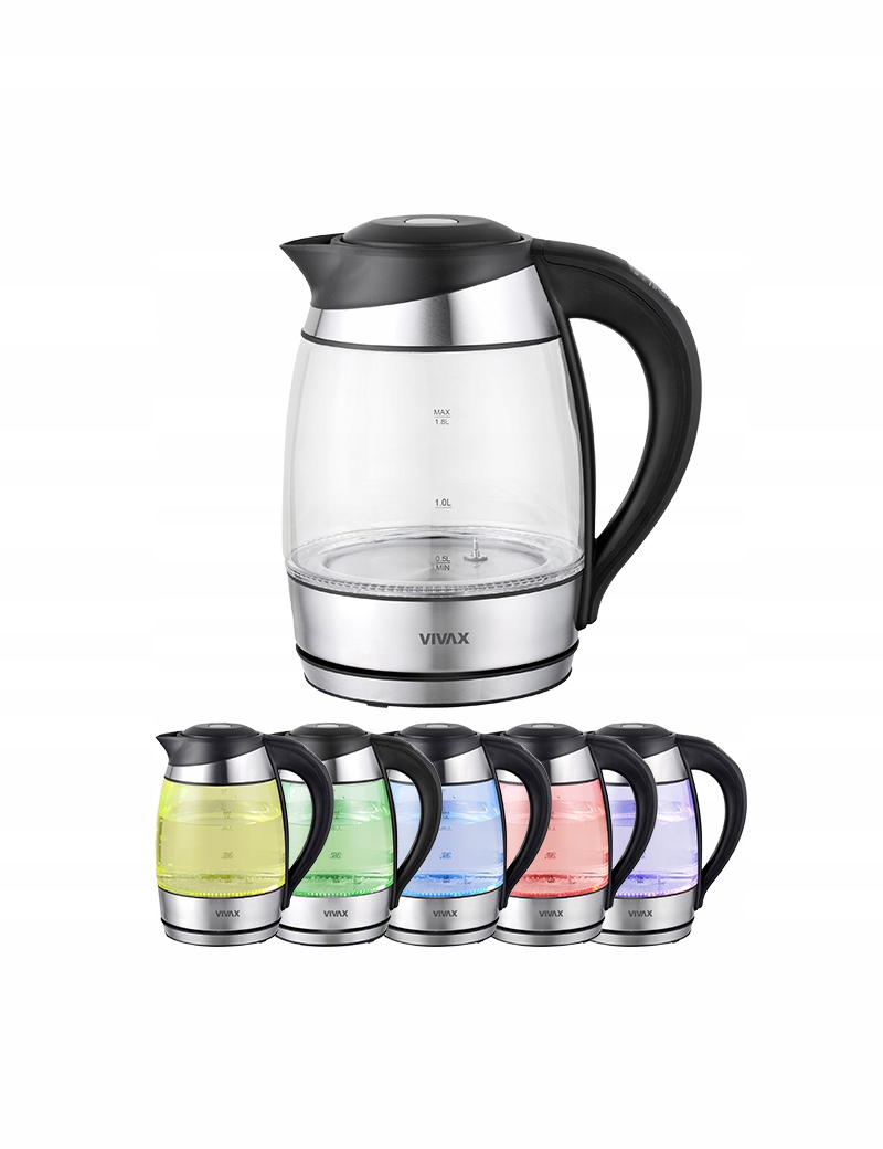 RYCHLOVARNÁ KONVICE SKLENĚNÁ LED REGULACE TEPLOTY. za 622 Kč - Allegro