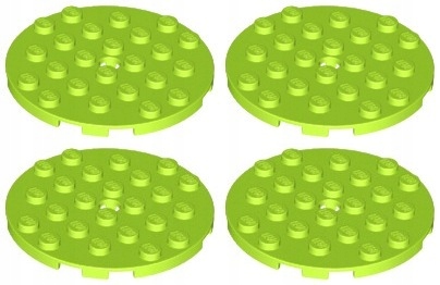 LEGO 11213 PŁYTKA KOŁO 6x6 limonkowa lime limonka NOWA (4g) 4 szt ...