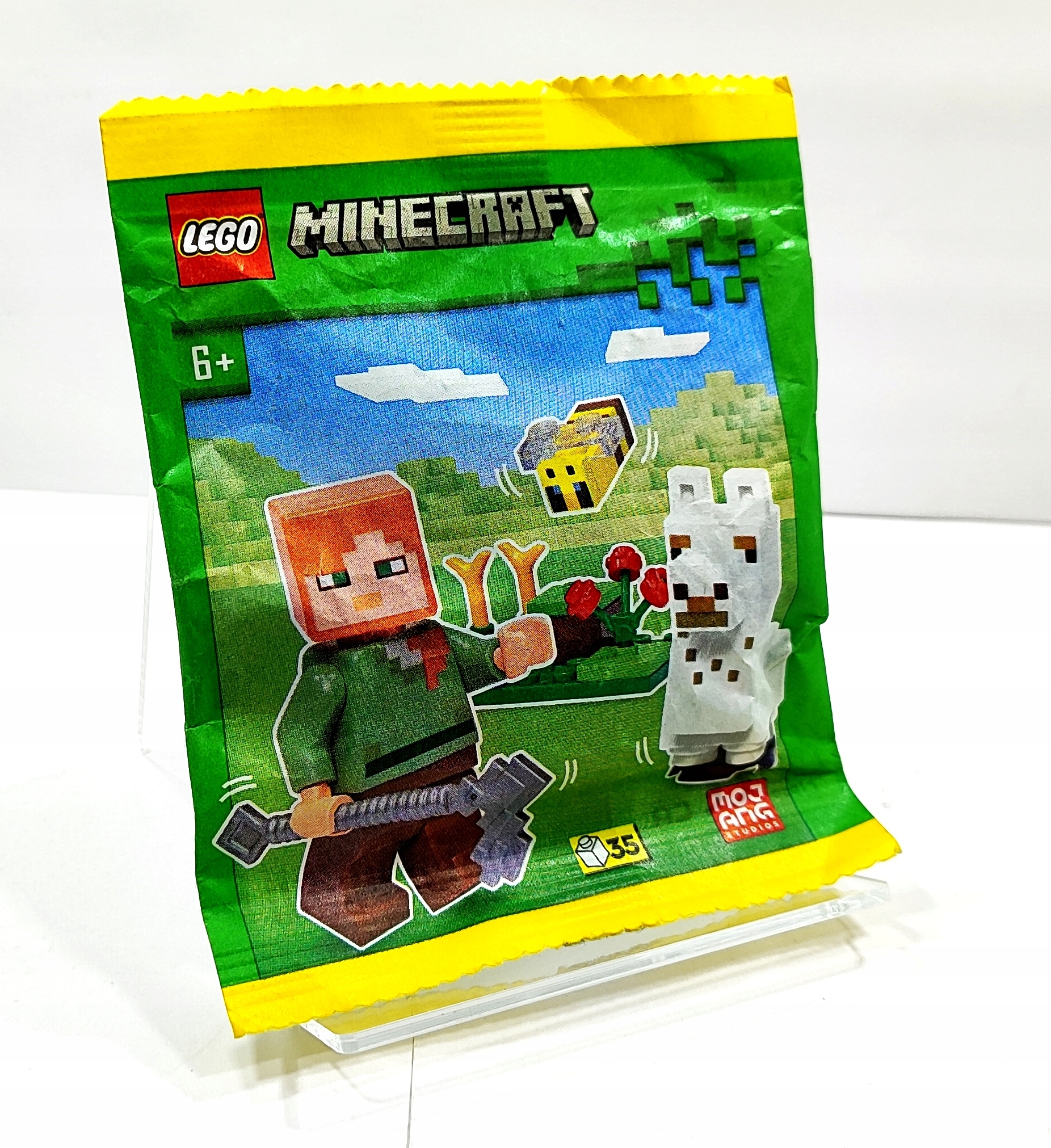 KLOCKI LEGO MINECRAFT 662308 ALEX, MAŁA LAMA I PSZCZOŁA / SASZETKA • Cena, Opinie • Minifigurki ...