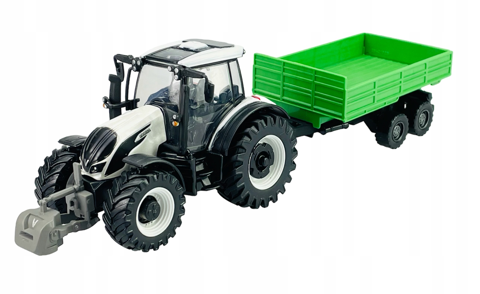BBURAGO TRAKTOR VALTRA N174 Z PRZYCZEPĄ 10cm NOWY METALOWY MODEL 31676 ...